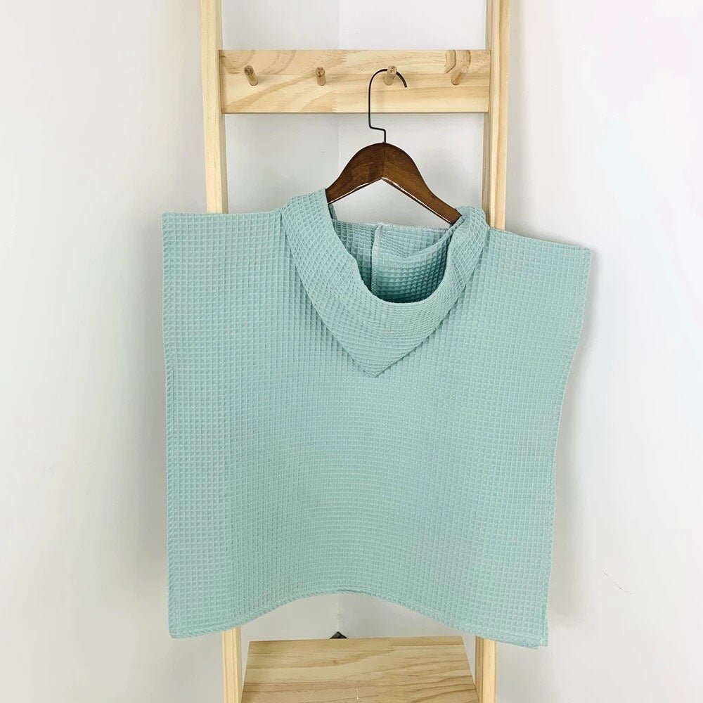 Green Waffle Poncho - Pepper Tree Kids