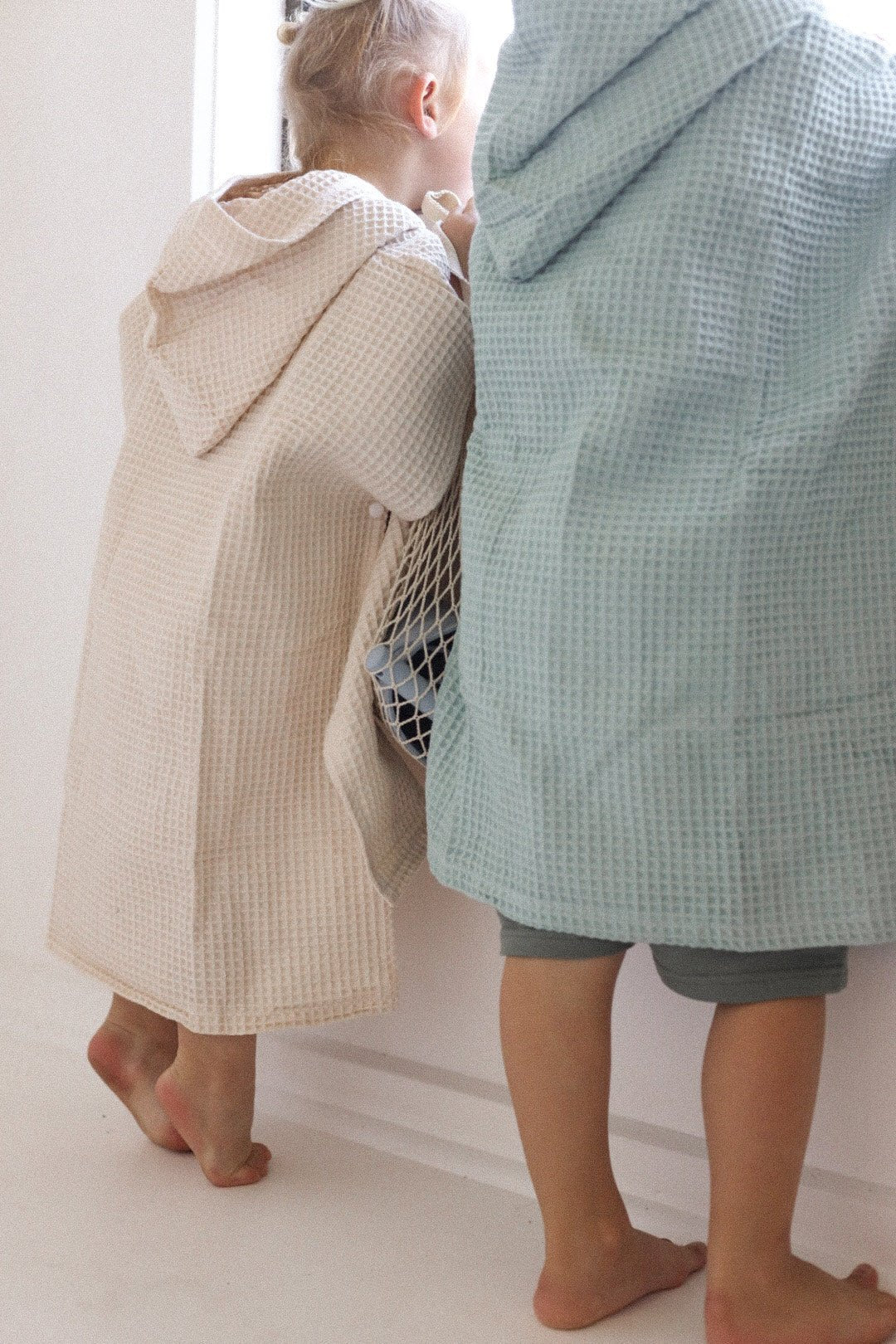 Green Waffle Poncho - Pepper Tree Kids