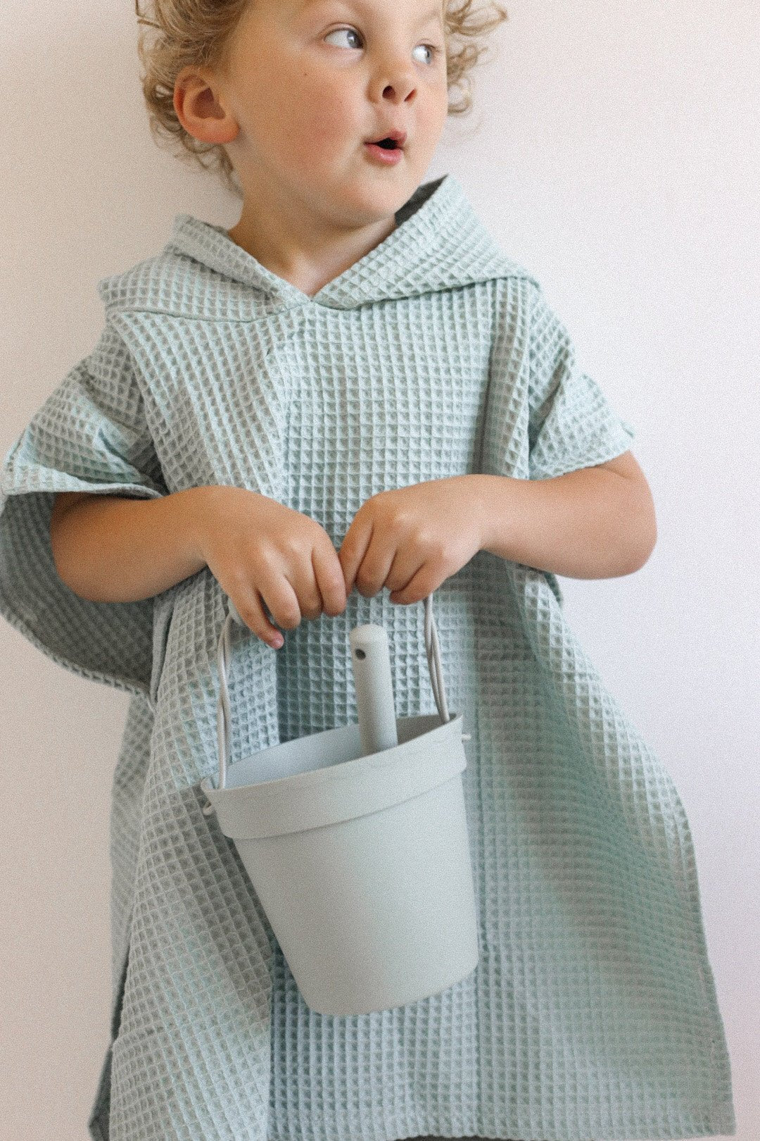 Green Waffle Poncho - Pepper Tree Kids